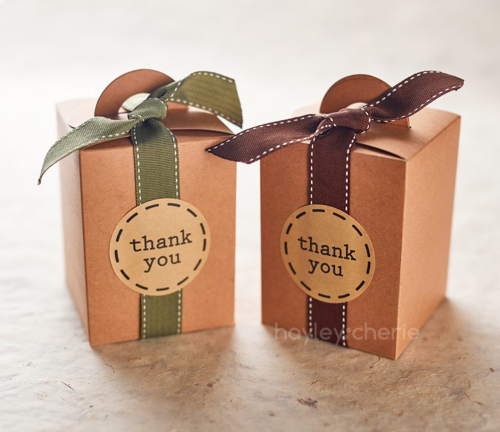 Kraft Gift Treat Boxes with Ribbons and Stickers (Set of 20) – 4.7 x 3. ...