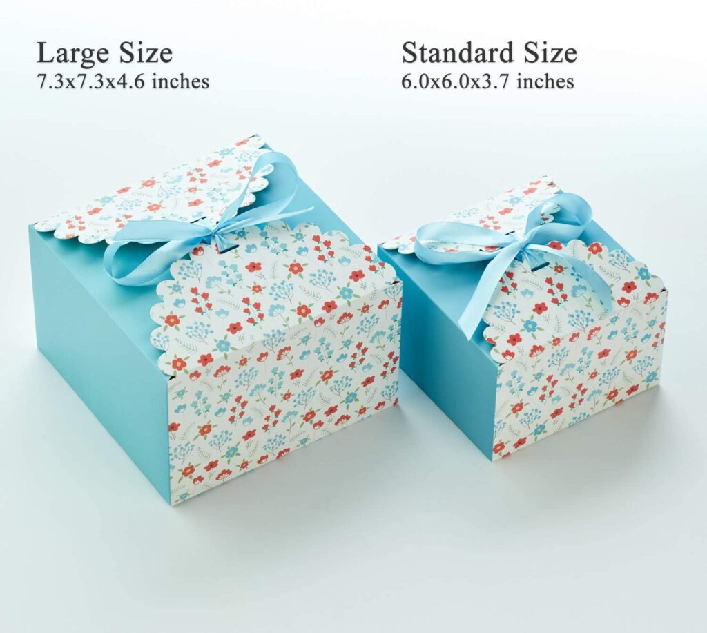 Large Printed Gift Boxes with Ribbons (20 Pack)