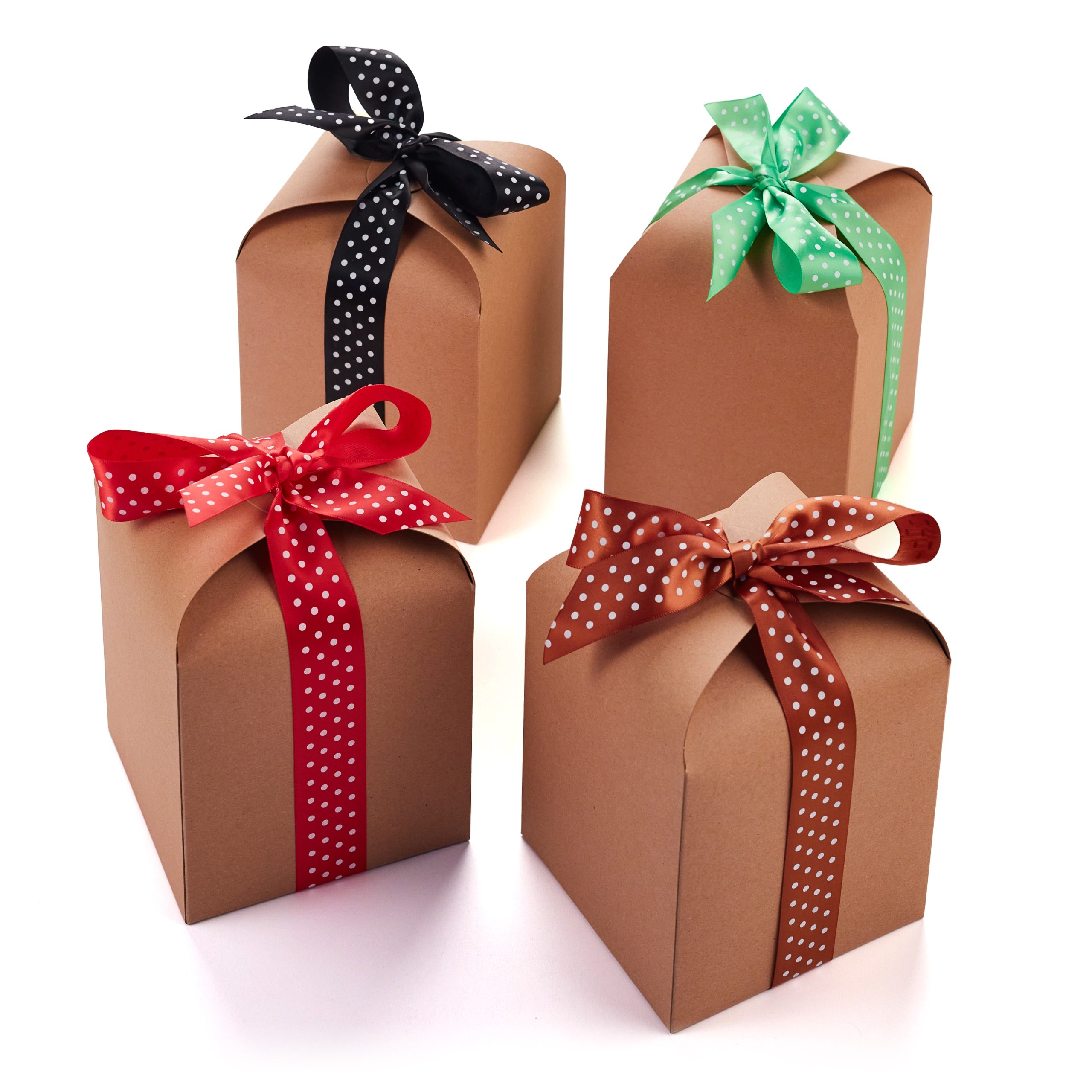 Brown Kraft Gift Treat Boxes with Ribbons (20 Pack) – 6 x 5 x 5 inches